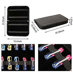 Knife Display Case, Pocket Knife Case with 32 Slots, Folding Knife Holder, Small Knife Storage Organizer, Knives Roll Collection Pouch Carrier Bag for Survival Tactical Outdoor for EDC Mini Knife