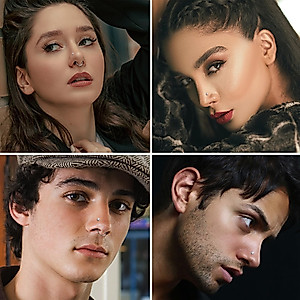 Sllaiss 10Pcs 22G Sterling Silver Small L Shape Nose Ring Studs for Women Mens Czech Crystal Curved Nose Piercings Set Body Jewelry Hypoallergenic 1.5mm