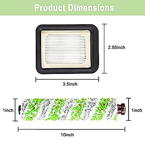 Bvhonwe 8 Pack Replacement Parts for Bissell CrossWave Pet Pro 2306A & CrossWave 1785 Series Vacuum Cleaner, 4 Pack 2460 Brush Rolls, 4 Pack 1866 Filters, Compare to Part 1613568&161-3568, 1608684