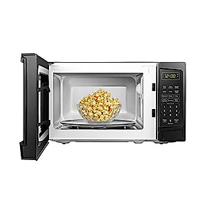 Danby DBMW0720BBB 700 Watts 0.7 Cu.Ft. Countertop Microwave with Push Button Door| 10 Power Levels, 6 Cooking Programs| Auto Defrost and Child Lock, Black