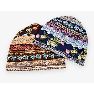 XYIYI Women's Baggy Soft Slouchy Beanie Chemo Cancer Hat Stretch Infinity Scarf Head Wrap Cap (Multicolor), Medium