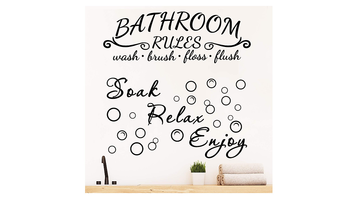 Bathroom Wall Decals - Soak Relax Enjoy Vinyl Stickers