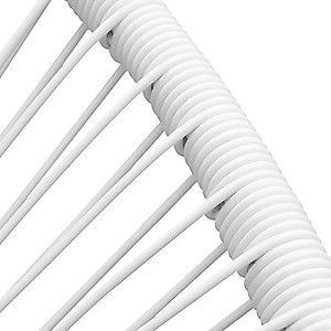 loibinfen Outdoor Rocking Moon Chair, Outdoor Wicker Rocking Chair, Garden Patio Yard Porch Lawn Balcony Backyard Furniture All- Weather Wicker Rocker Chair, White Poly Rattan -123