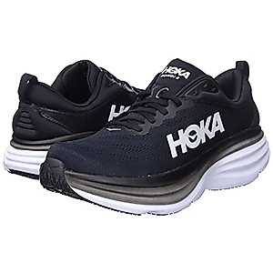 Hoka Men's Bondi 8 Sneaker, Black/White, 10