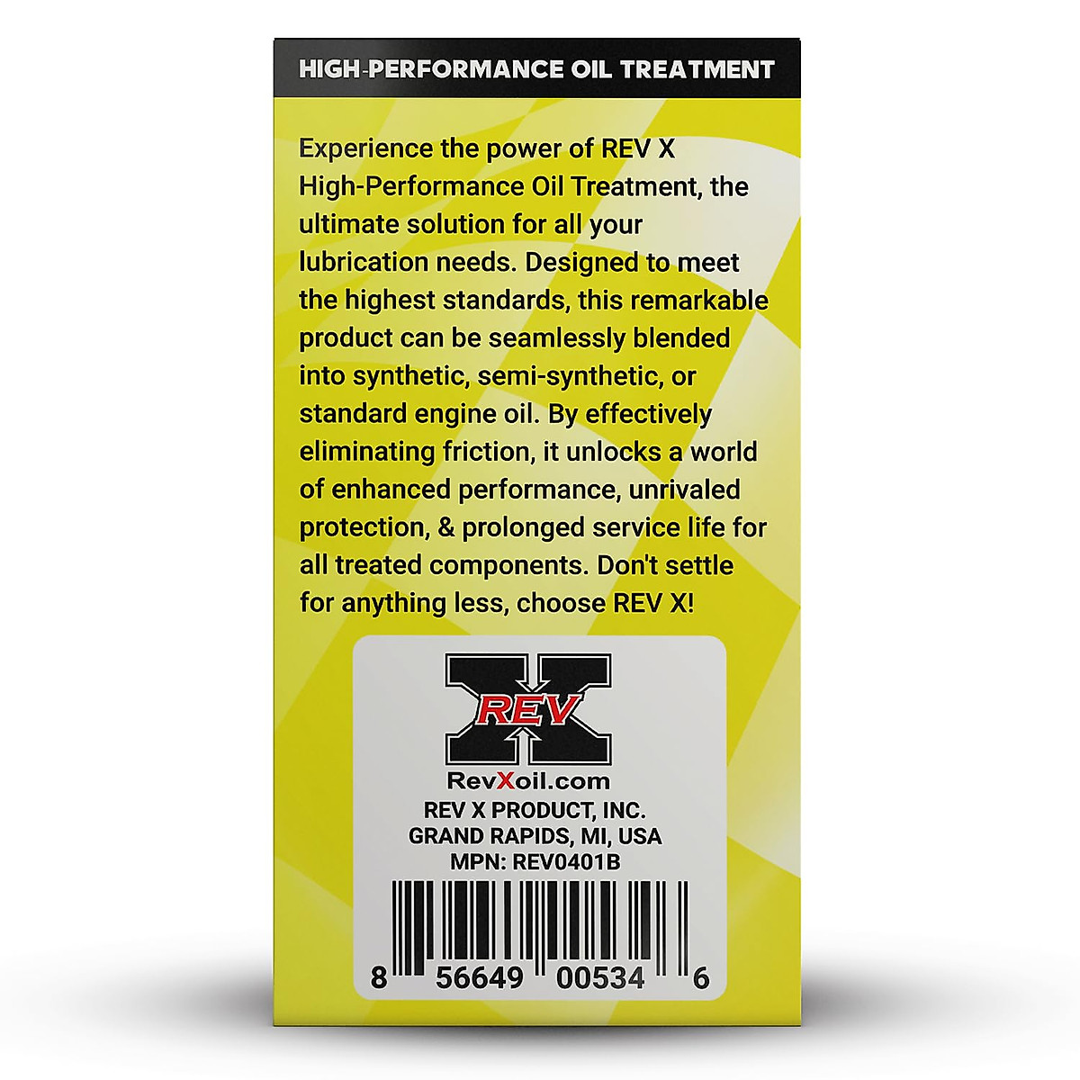 REV X High Performance Oil Additive - 4 fl. oz. Bottle