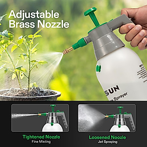 VIVOSUN 0.5Gal Handheld Garden Sprayer, 2L Pump Sprayer, 68 Oz Water Spray Bottle with Safety Valve, Adjustable Nozzle, Extended Spray Rod & Additional Seals, Ideal for Watering, Fertilizing, Cleaning