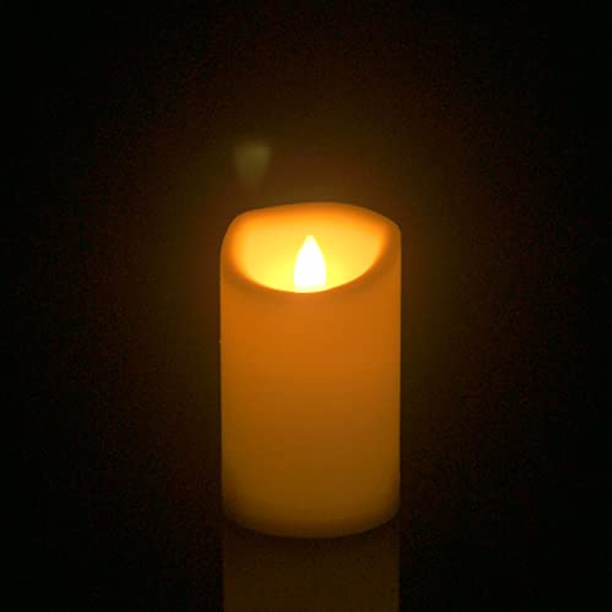 3"x5" Waterproof Battery Operated LED Pillar Candle Outdoor Flameless Flickering Fake Plastic Resin Electric Light with Timer for Birthday Baby Party Wedding Decoration Patio Garden Home Decor