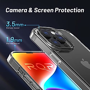 RQR Clear Armor for iPhone 12 Case & iPhone 12 Pro Case, [Anti-Yellowing] Protective Shockproof Phone Case [Certified Military Protection] Slim Hard Cover 6.1 inch