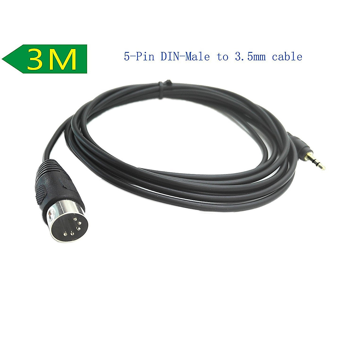 5-Pin DIN-Male Cable, 5 Pin Din Plug to 3.5mm(1/8in) TRS Stereo Male Jack Stereo Audio Cable for Playing The Musical Instrument Signal Output 3m (10 feet,3.5M-5 DIN M)