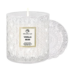 Chloefu LAN Vanilla Bean Highly Fragranced Candle Gifts for Women, Natural Wax Candle for Home Scented, Up to 55 Hour Burn time - 8.1 Ounce Premium Soy Wax