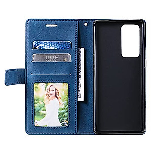 QiongNi Case for Oppo Reno6 Pro 5G Leather Cover,Case for Oppo Reno 6 Pro 5G Case Cover,Case for Oppo Reno 6 Pro 5G PEPM00 CPH2249 Case Flip Pu Leather Cover Blue