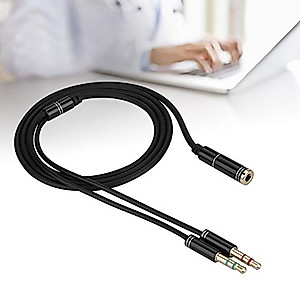 Restokki 1M Headphone Splitter 3.5mm Audio Stereo Y Splitter, 3.5mm Female to 3.5mm Dual Male Audio Extension Cable, Headphone Splitter Mic Earphone Adapter for Earphone Headset Splitter