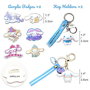 Ohjijinn Gift Set for Girls, Including 1 Drawstring Bag 1 Change Purse 2 Keychains 2 Bracelets 2 Necklaces 2 Ring Holders 6 Badges 40 Stickers