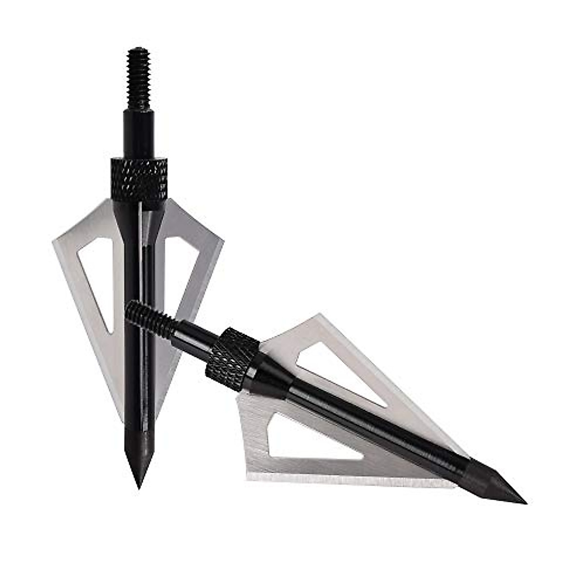 Hunting Broadheads, 12PK 3 Blades Archery Broadheads 100 Grain Screw-in Arrow Heads Arrow Tips for Crossbow and Compound Bow Black(Pack of 12)
