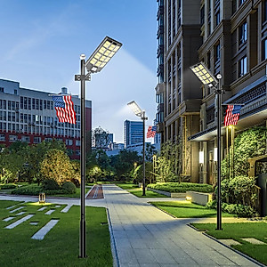 loyoele 16.5Ft Solar Street Light Pole for Parking Lots, Courtyards, Streets, Backyards, Outdoor House - Durable Weather-Resistant Street Poles