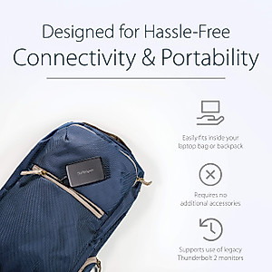 StarTech.com Thunderbolt 3 to Thunderbolt 2 Adapter (Non-Reversible) - TB3 Laptop to TB2 (20Gbps) or TB1 (10Gbps) Devices / Displays - Black - Windows/Mac (TBT3TBTADAP)