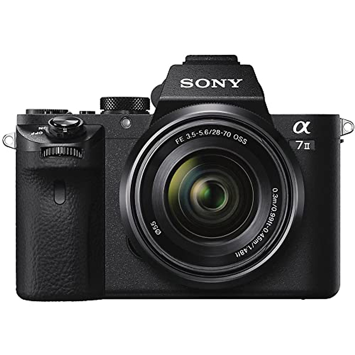 Sony a7 II Mirrorless Camera with 28-70mm Lens (ILCE7M2K/B) + Bag + 64GB Card + Card Reader + Flex Tripod + Hand Strap + Memory Wallet + Cap Keeper + Cleaning Kit (Renewed)