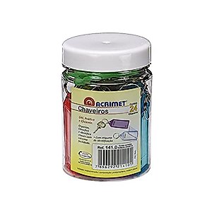 Acrimet Key Tag with Metal Ring and Paper Key Label (Plastic) (Assorted Colors) (24 Pack)