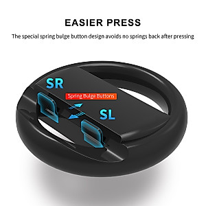 4 Pack Switch Steering Wheel Compatible with Mario Kart 8 Deluxe, GH Racing Wheel Accessories Compatible with Nintendo Switch/Switch OLED Joy Con Controller (Black x2, Red and Blue)