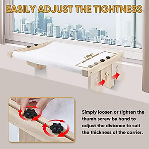 HEMWEE Cat Window Perch, Cat Window Hammock for Indoor Cats, Easy to Adjust & Assemble Large Cat Bed Seat for Windowsill, Bedside,Drawer and Cabinet