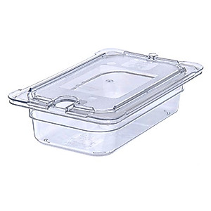 Carlisle FoodService Products Plastic Food Pan 1/4 Size 2.5 Inches Deep Clear