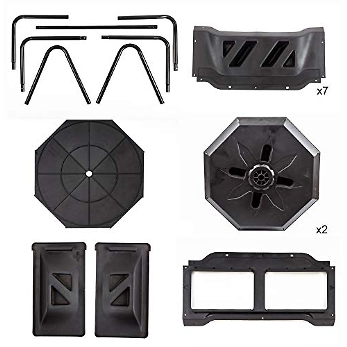 MaxWorks 80699 Compost Bin Tumbler for Garden and Outdoor, 42 Gallon Capacity with 2 Chambers Dual Rotating Composting Tumbler , Black