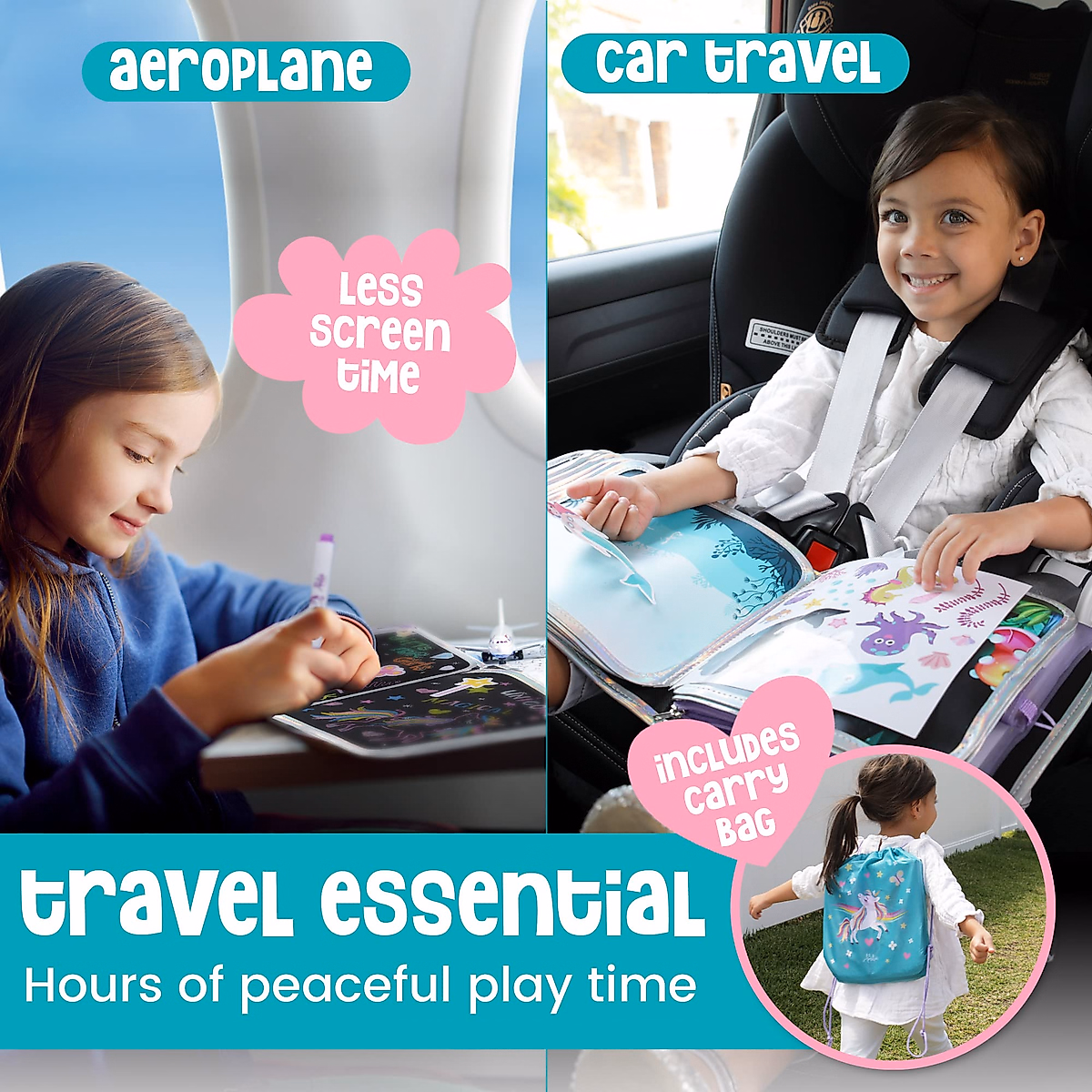 Amitié Lane Unicorn Stationery Set - Scented Markers Set + Erasable Doodle Book Set - Easy DIY Kids Arts and Crafts Kits - Girls Toys and Birthday Gifts for Kids Age 4-12