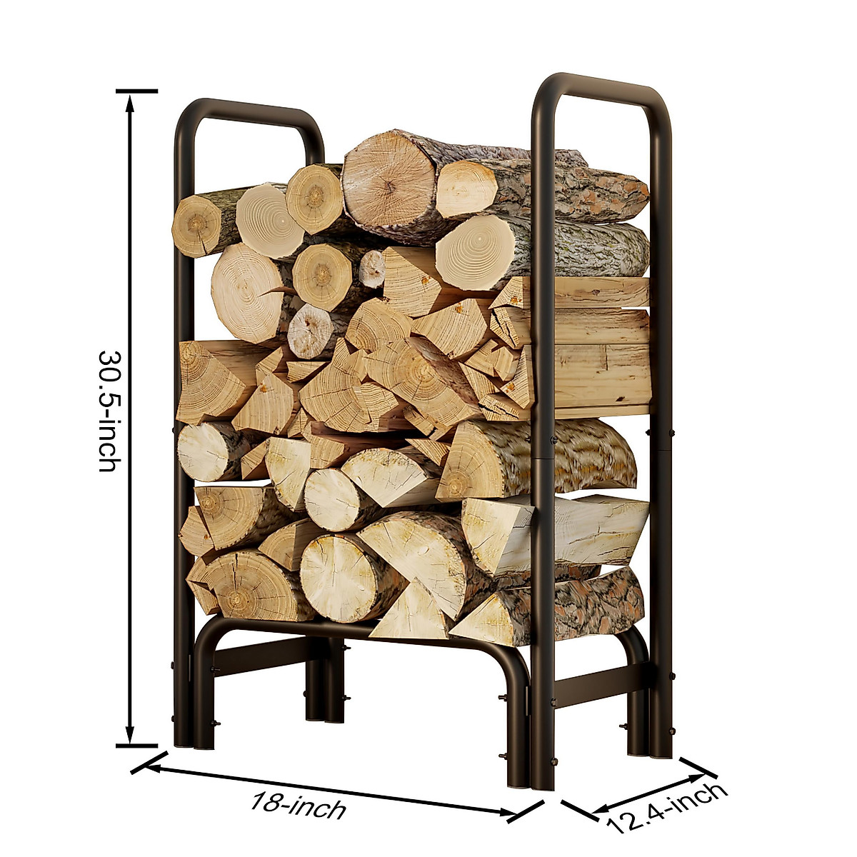 Fire Beauty Firewood Rack Log Holder,Log Storage Holder,Storage Rack,Firewood Stacker for Fireplace Indoor Outdoor(Small)