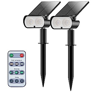 Brightown Solar Spot Lights Outdoor, 32 LEDs IP66 Waterproof Dusk-to-Dawn Solar Landscape Spotlights, Daylight Wall Lights, Solar Outdoor Lights for Garden Yard Driveway Walkway, 2 Pack