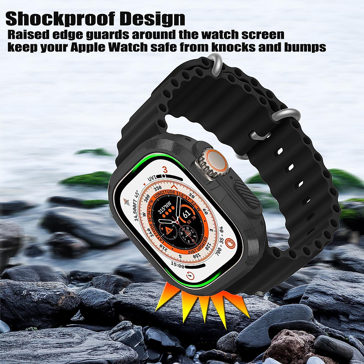 Botomore Compatible with Apple Watch Ultra Case 49mm, [NO Screen Protector] Military Grade Matte Rugged Bumper Shockproof Cover for iWatch