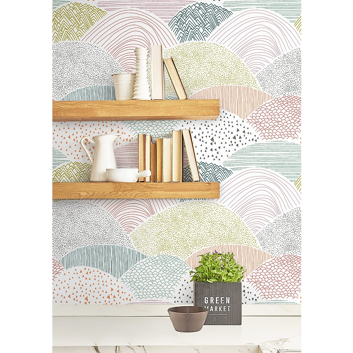 Toduso Peel and Stick Wallpaper Dot/Line Contact Paper Pink Wallpaper 15.5''x78.7'' Removable Self-Adhesive Wallpaper Room Decor Wall Covering Vinyl Rolls