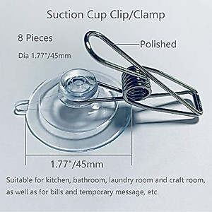 JZMYXA Suction Cup Clip, Sucker Diameter 45mm,8 Pack