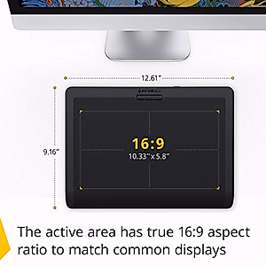 XENCELABS Wireless Drawing Tablet Medium with Quick Keys, Pen Tablet with 2 Battery-Free Pens, 12" Graphics Tablet for Windows/macOS/Linux, Black