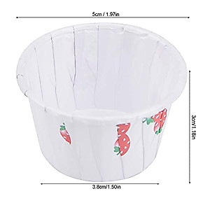 Yosoo Mini Cupcake Liners Paper Round Cake Baking Cups Strawberry Pattern Muffin Cases 100Pcs