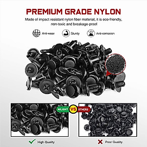 Nilight - CL-86 635Pcs Car Push Retainer Clips-16 Most Popular Sizes Nylon Bumper Fender Rivets Kit with 10 Cable Ties and Fasteners Remover for Toyota GM Ford Honda Acura Chrysler