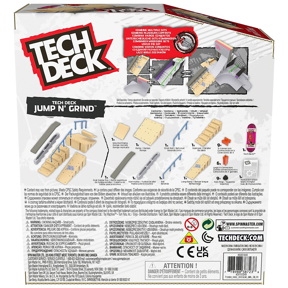 Tech Deck, Jump N’ Grind X-Connect Park Creator, Customizable and Buildable Ramp Set with Exclusive Fingerboard, Kids Toy for Ages 6 and up
