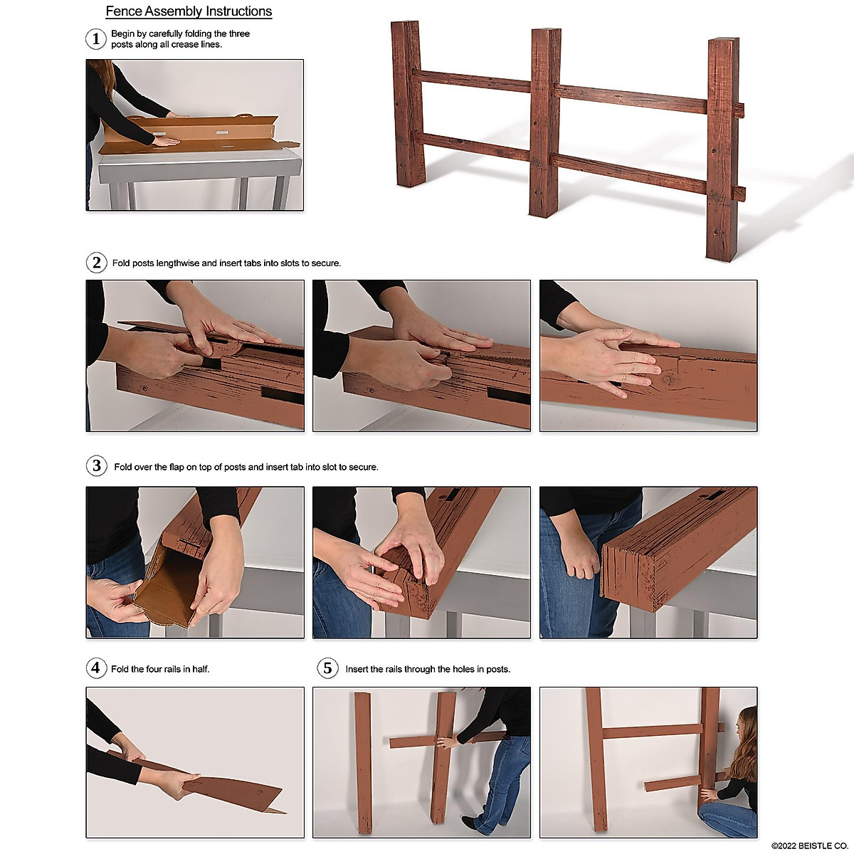 Beistle Large 3' 8" x 6' x 7" Cardboard Brown Fence Decorations Photo Prop Western Party Decor for Events Photography Shoot