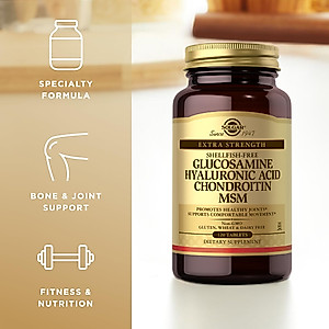 SOLGAR Glucosamine Hyaluronic Acid Chondroitin MSM - 120 Tablets, Pack of 2 - Promotes Healthy Joints, Supports Comfortable Movement - Non-GMO, Gluten Free - 80 Total Servings