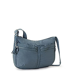 Kipling Women’s Izellah Crossbody, Super Light Everyday Purse, Nylon Shoulder Bag, Brush Blue