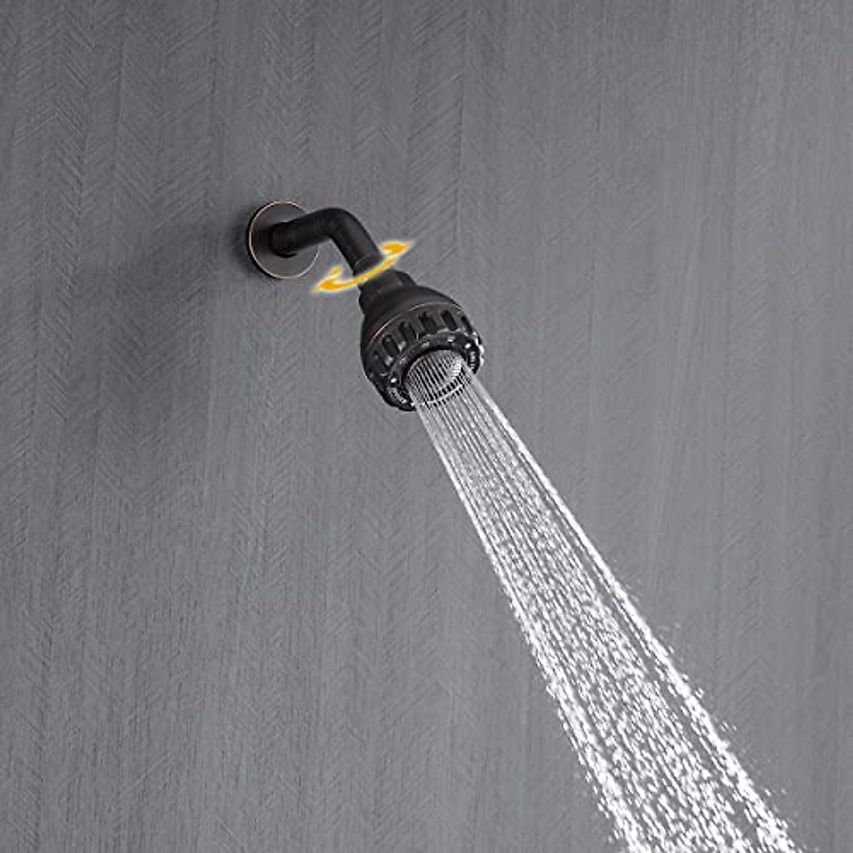 TECHZM High Pressure Shower Head 3 Settings Fixed Showerhead 2.5 Inch High Flow Bathroom Showerhead Oil Rubbed Bronze