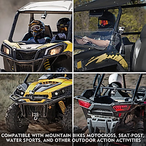 Xprite UTV C-Clamps Mounting Bracket Compatible with GoPro Fits 1.75" - 2 Inch Roll Bar Cages Mount, Heavy-Duty Aluminum Outdoor Camera Holder Brackets for Off-Road SXS RZR Can-Am Rollcage - 1 Pc