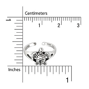 WithLoveSilver 925 Sterling Silver Sea Turtle Toe Ring