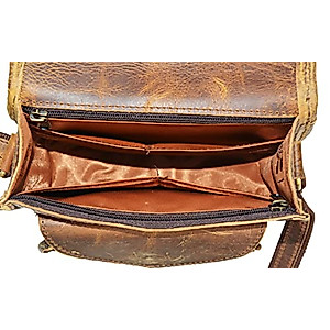 Satchel And Fable Handmade Women Leather Vintage Brown Cross Body Shoulder Bag (Medium, Brown)