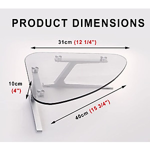 Toughened Glass Triangle Monitor Stand, Strong Load-Bearing Computer Monitor Riser, Laptop Corner Monitor Stand, Glass Screen Elevation Shelf