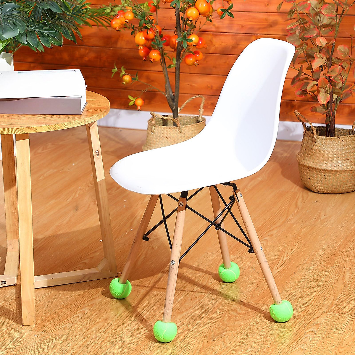 Macarrie 16 Pieces Precut Tennis Balls for Chairs Tennis Ball Chairs Foot Covers Tennis Balls for Furniture Leg for Classroom Floor Protection Chair Desk Legs Coverings (Light Green)