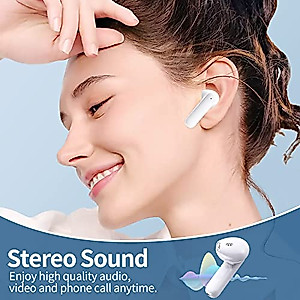 kurdene Wireless Bluetooth Earbuds with Fast Charging 30 Hours Playtime Stereo Sound Bluetooth Headphones with Mics in-Ear Wireless Earphones Touch Control Wireless Headset for Music and Call