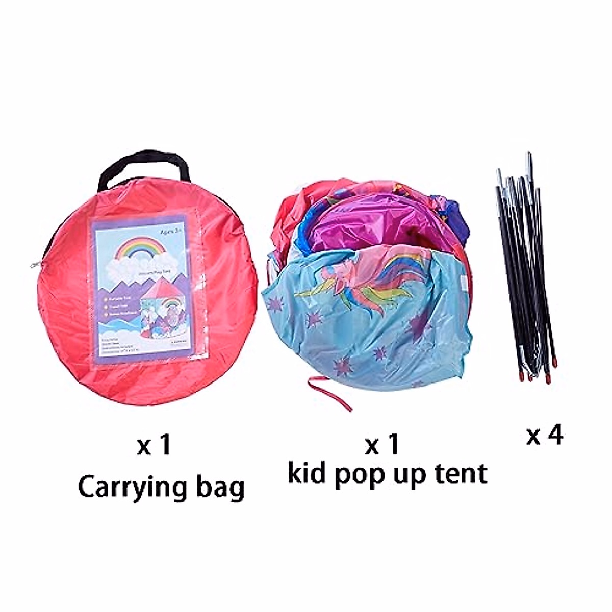 Kids Play Tent Children Pop Up Tent Portable Foldable Playhouse Pink Unicorn Indoor Outdoor Game Party Birthday Gifts for Boys Girls