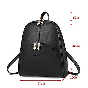 Nevenka Backpack Purse for Women Casual Shoulder Bag PU Leather Zipper Closure Adjustable Strap