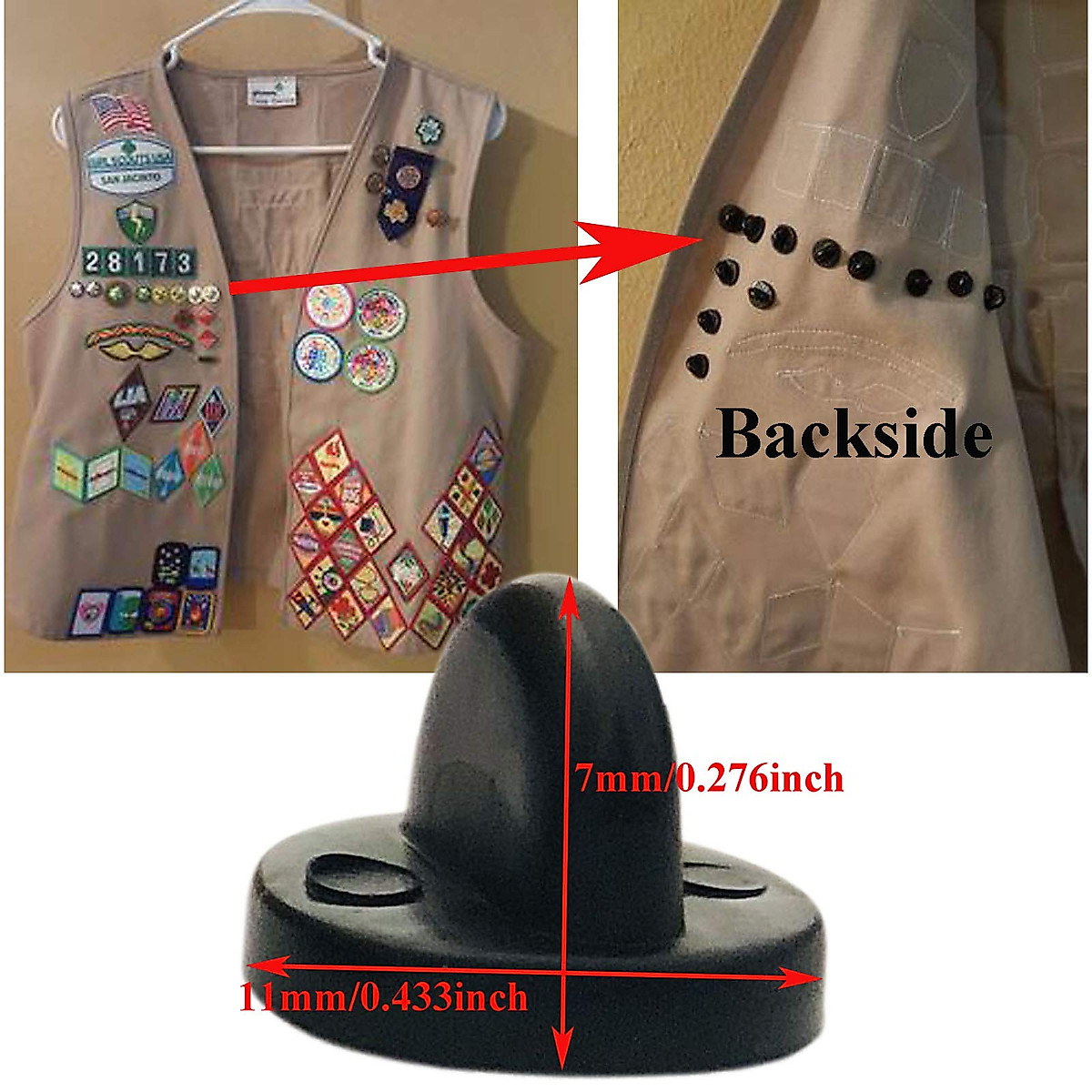 50pcs PVC Rubber Pin Backs Butterfly Clutch Backings Pin Cap Keepers Replacement for Uniform Badges Comfort Fit Tie Tack Lapel Pin Backing Holder Clasp, Black