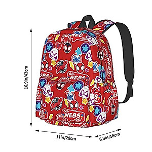 LVTFCO Spider Cartoon Backpack Travel Backpack Superhero Backpack Bags For Men Women
